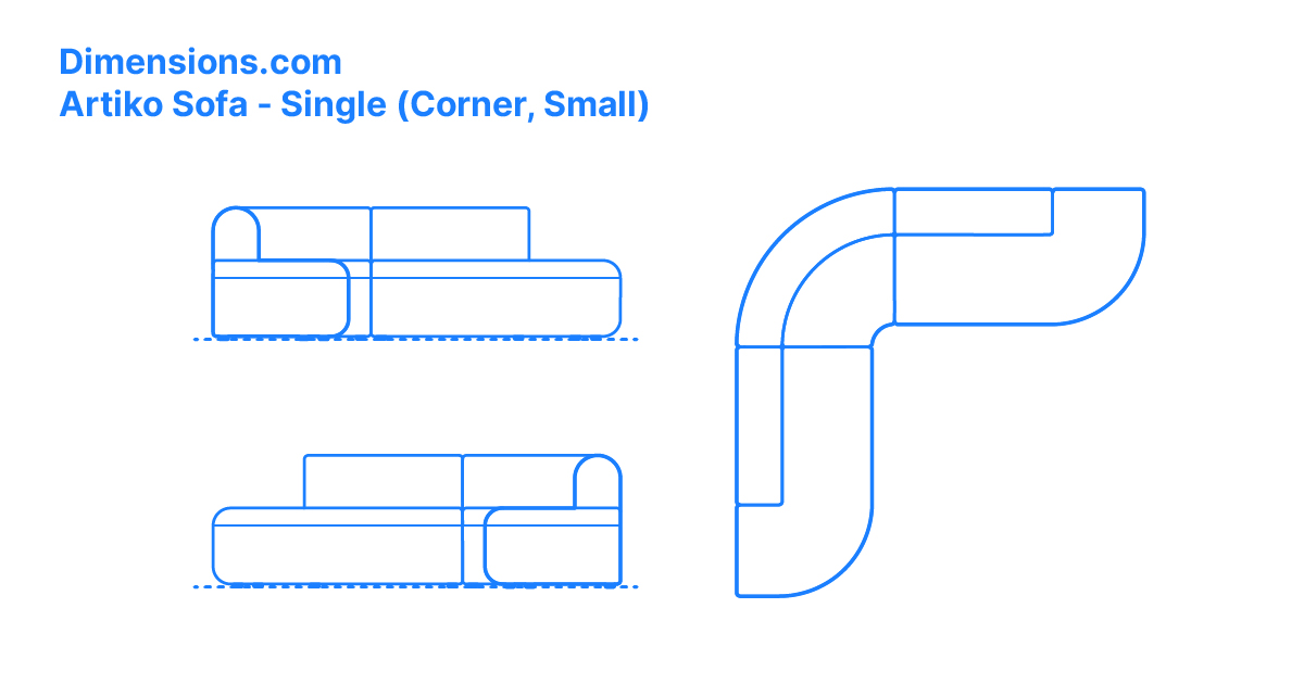 Artiko Sofa - Single (Corner, Small) Dimensions & Drawings | Dimensions.com