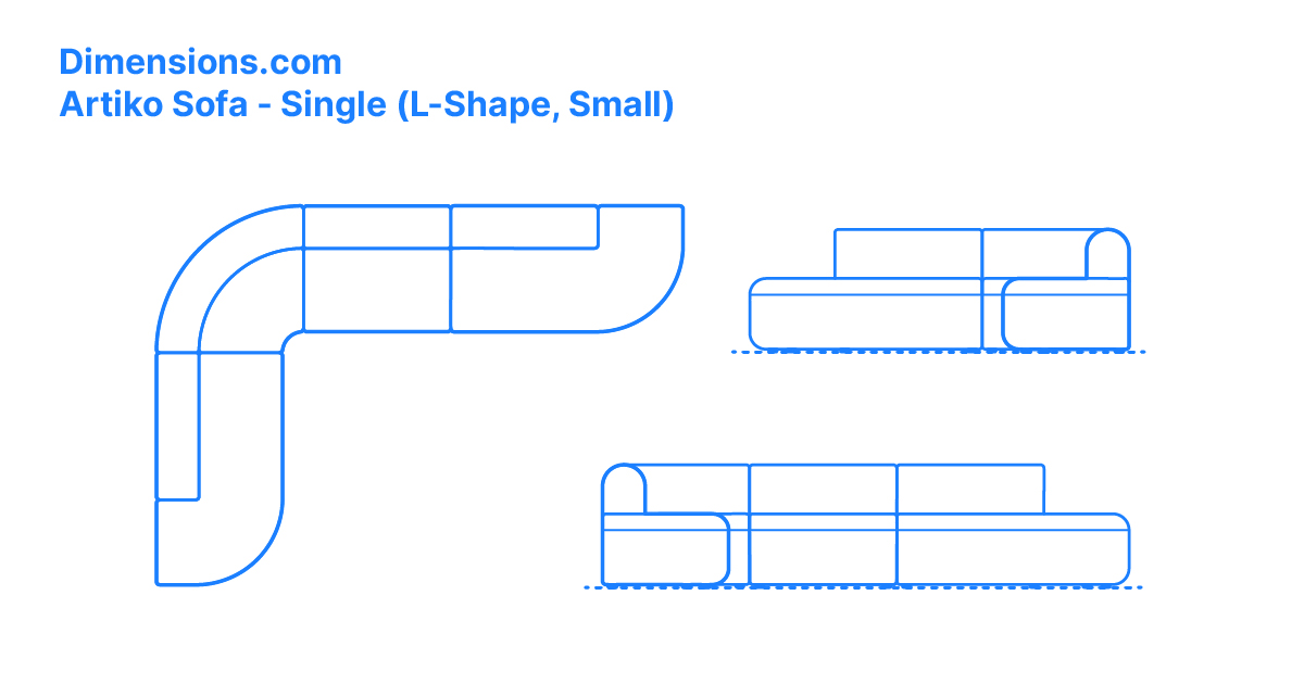 Artiko Sofa - Single (L-Shape, Small) Dimensions & Drawings ...