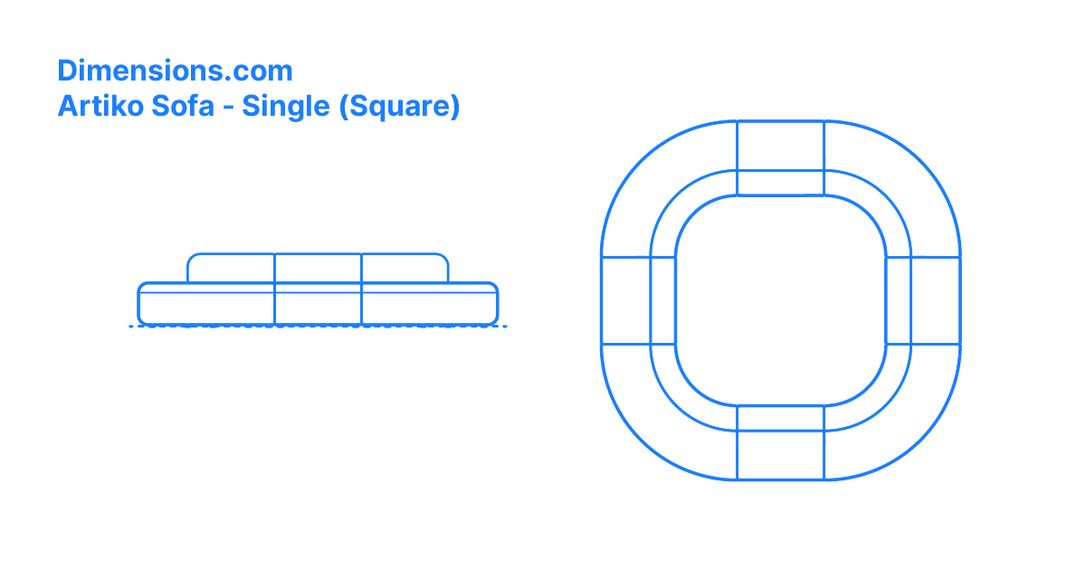 Artiko Sofa - Single (Square) Dimensions & Drawings | Dimensions.com