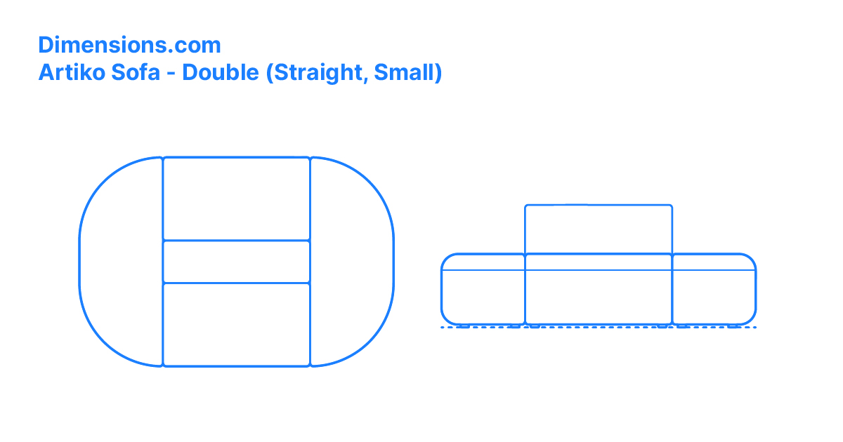 Artiko Sofa - Double (Straight, Small) Dimensions & Drawings ...