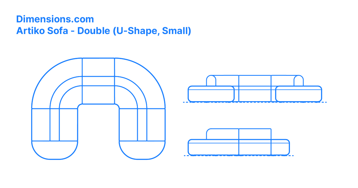 Artiko Sofa - Double (U-Shape, Small) Dimensions & Drawings ...