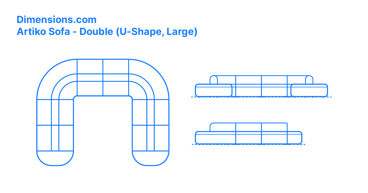 Artiko Sofa - Double (U-Shape, Large) Dimensions & Drawings ...