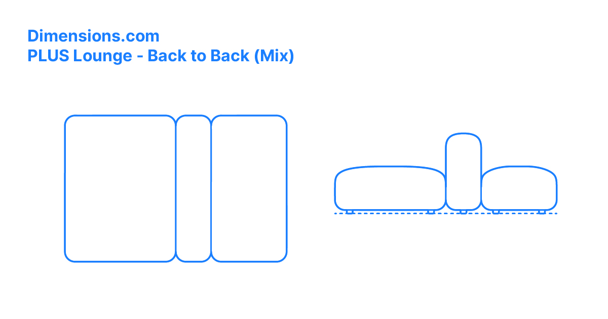 PLUS Lounge - Back to Back (Mix) Dimensions & Drawings | Dimensions.com