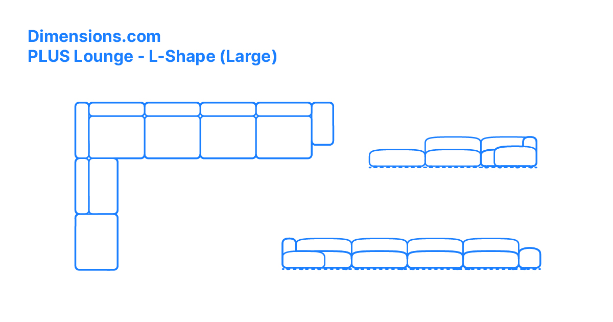 PLUS Lounge - L-Shape (Large) Dimensions & Drawings | Dimensions.com