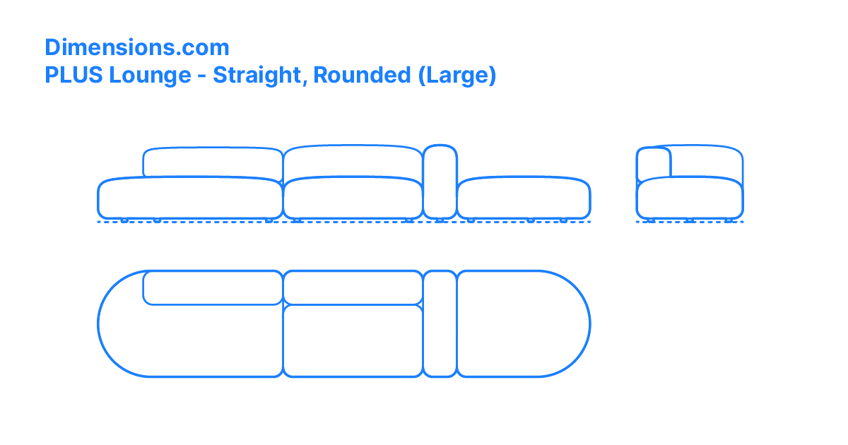 PLUS Lounge - Straight, Rounded (Large) Dimensions & Drawings ...