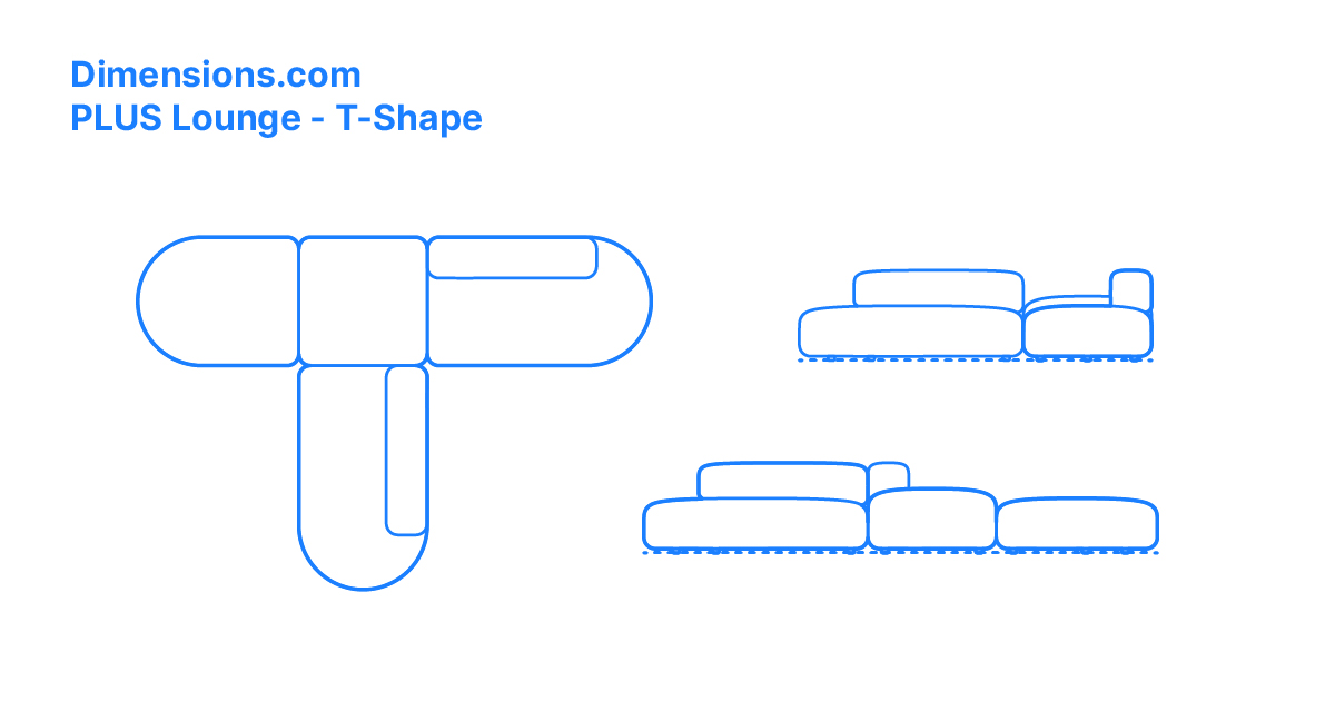 PLUS Lounge - T-Shape Dimensions & Drawings | Dimensions.com