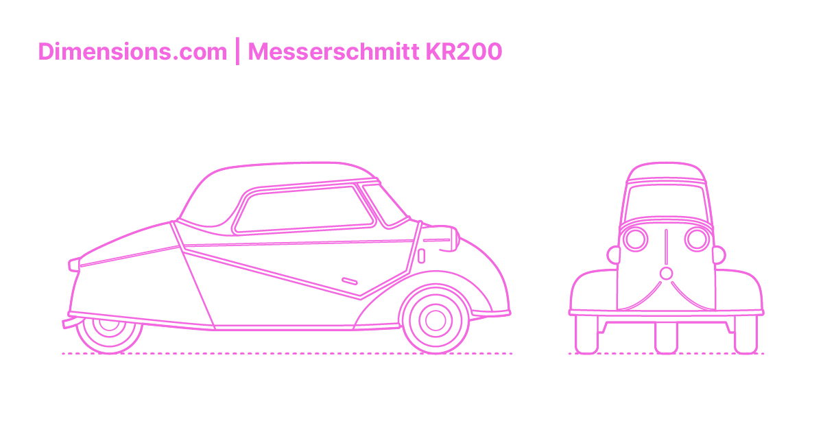 Messerschmitt KR200 Dimensions & Drawings | Dimensions.com