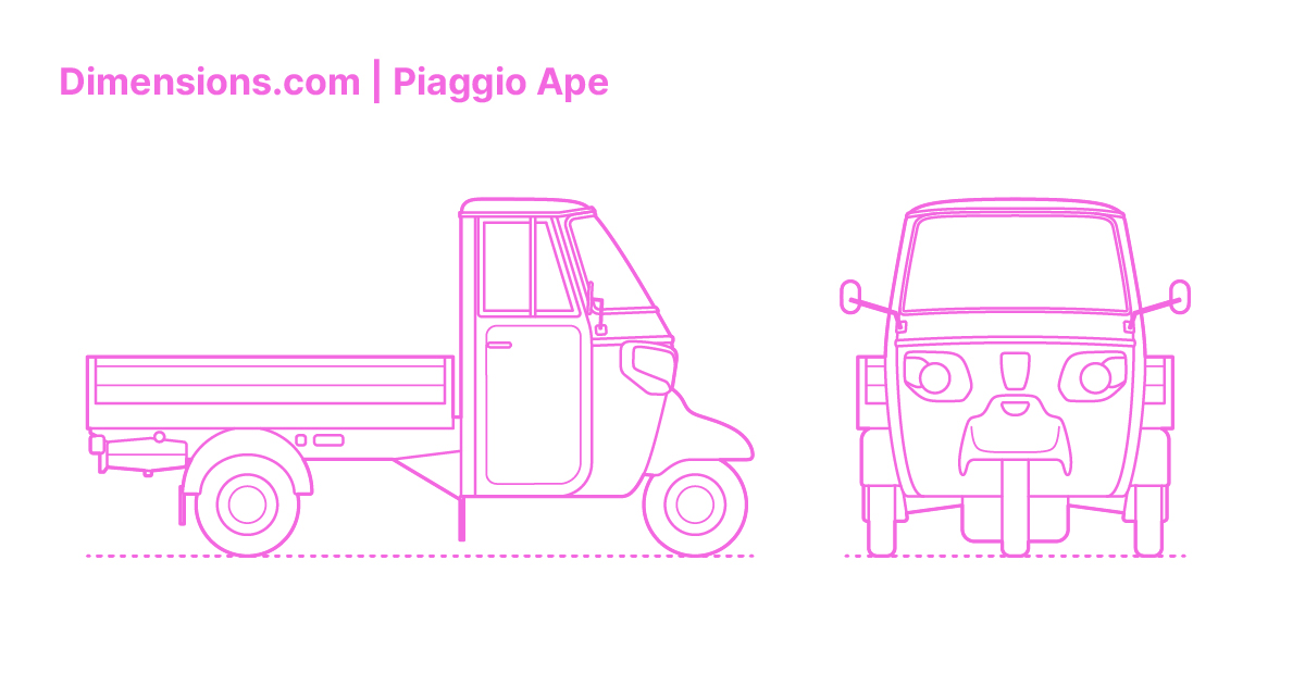Piaggio Ape Dimensions & Drawings | Dimensions.com