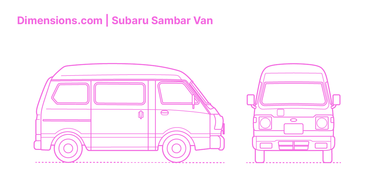 Subaru Sambar Van Dimensions & Drawings | Dimensions.com