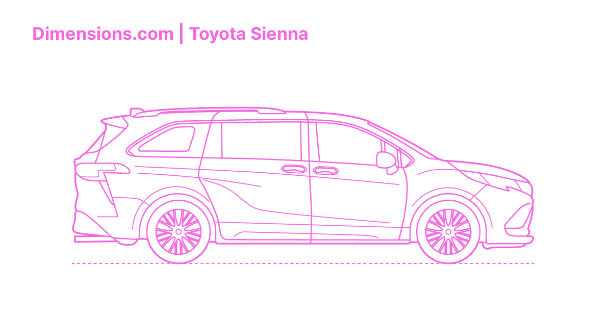 Toyota Sienna Dimensions & Drawings | Dimensions.com