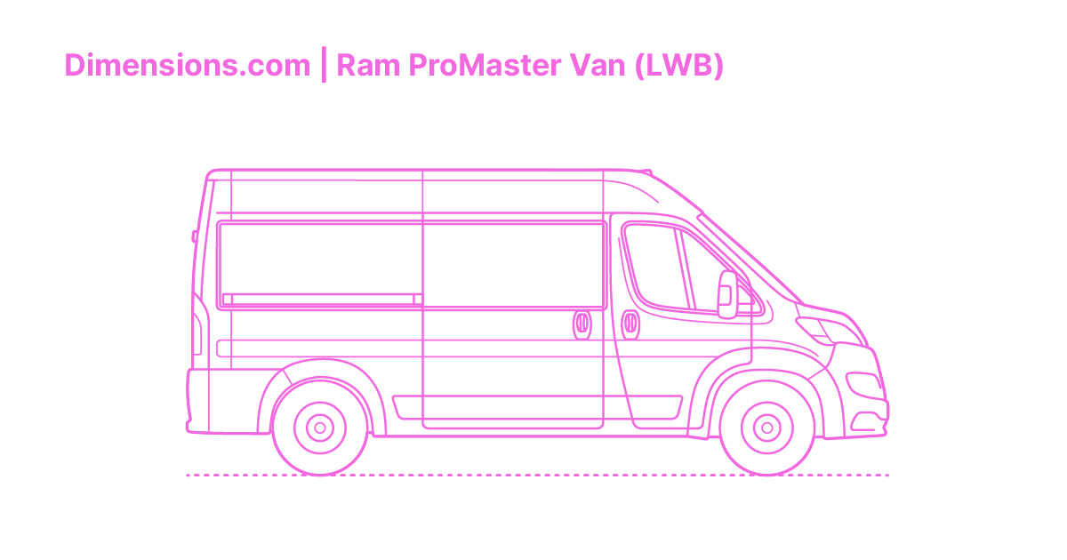 Ram ProMaster Van (LWB) Dimensions & Drawings | Dimensions.com