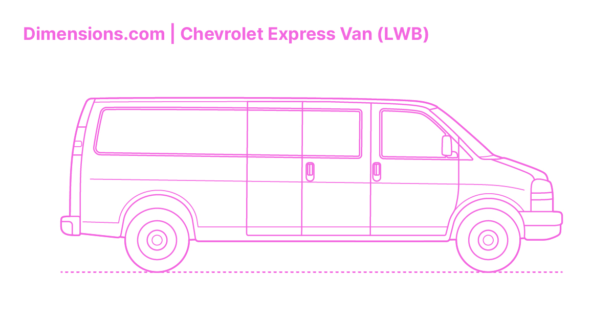 Chevrolet Express Van (LWB) Dimensions & Drawings | Dimensions.com