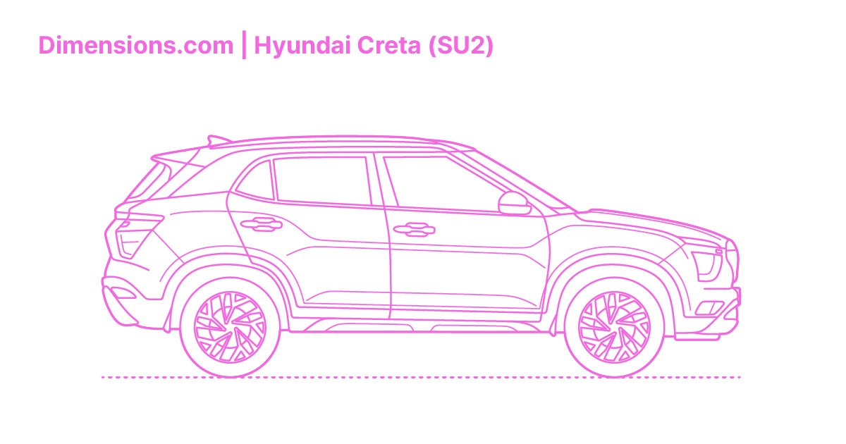 Hyundai Creta (SU2) Dimensions & Drawings | Dimensions.com