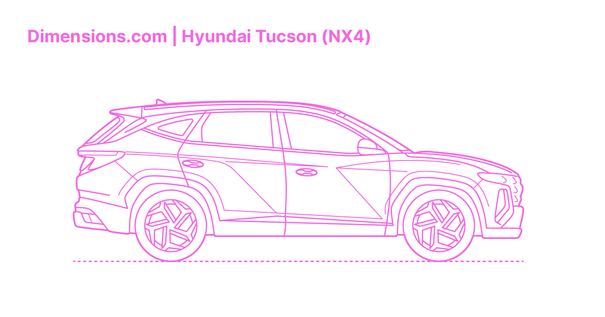 Hyundai Tucson (NX4) Dimensions & Drawings | Dimensions.com
