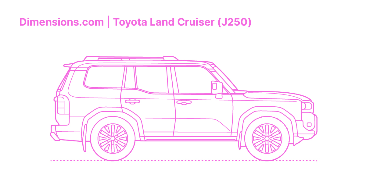 Toyota Land Cruiser (J250) Dimensions & Drawings | Dimensions.com