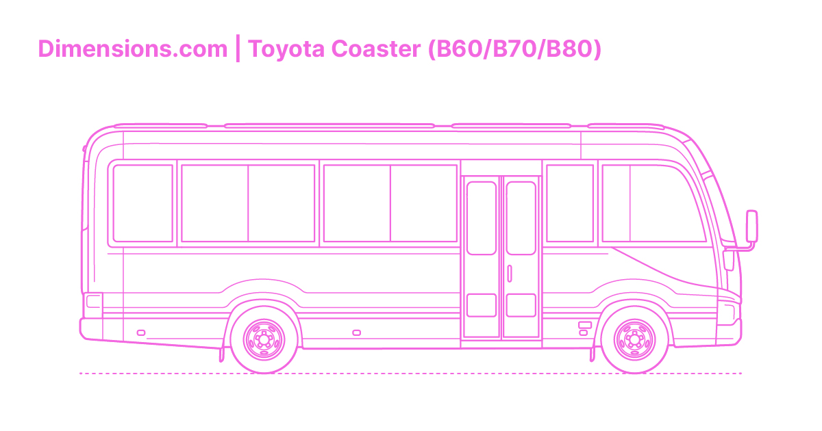 Toyota Coaster (B60/B70/B80) Dimensions & Drawings | Dimensions.com