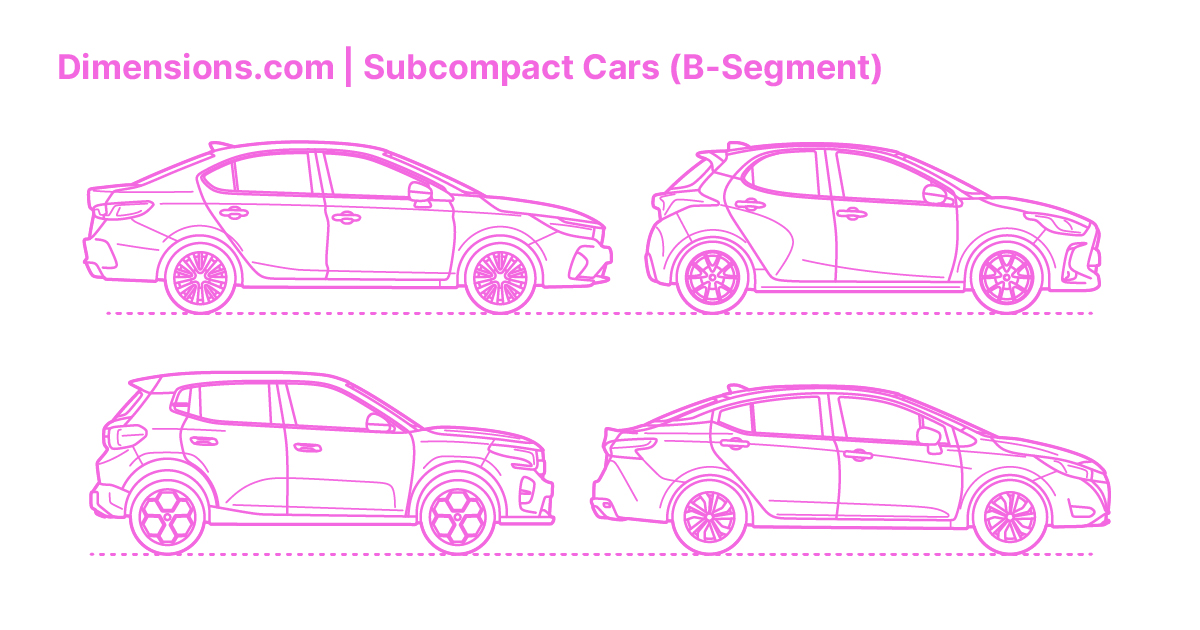 Subcompact Cars (B-Segment) Dimensions & Drawings | Dimensions.com