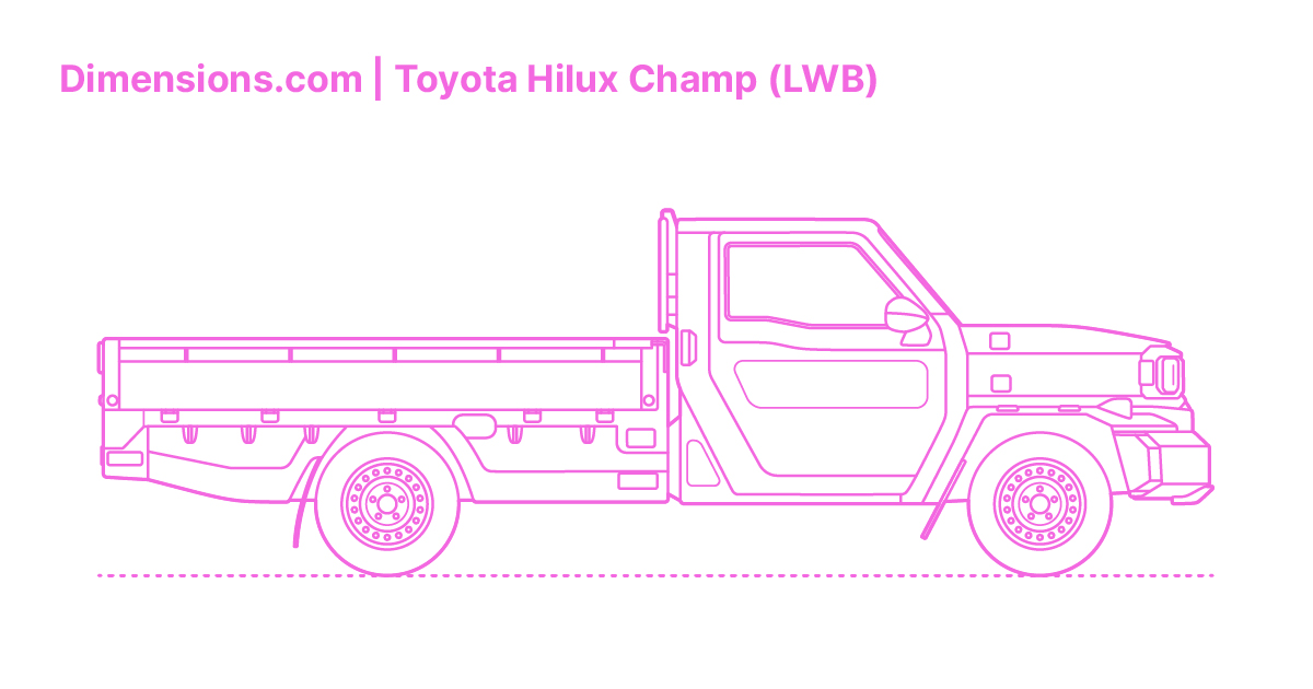Toyota Hilux Champ LWB (1st Gen) Dimensions & Drawings | Dimensions.com