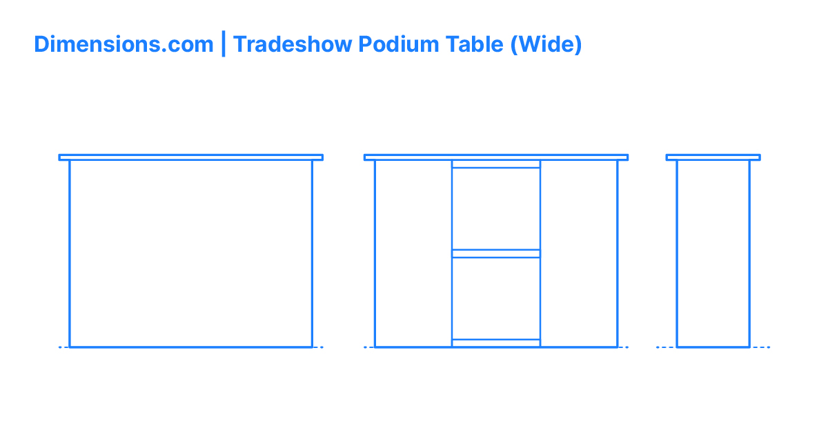 Tradeshow Podium Table (Wide) Dimensions & Drawings | Dimensions.com