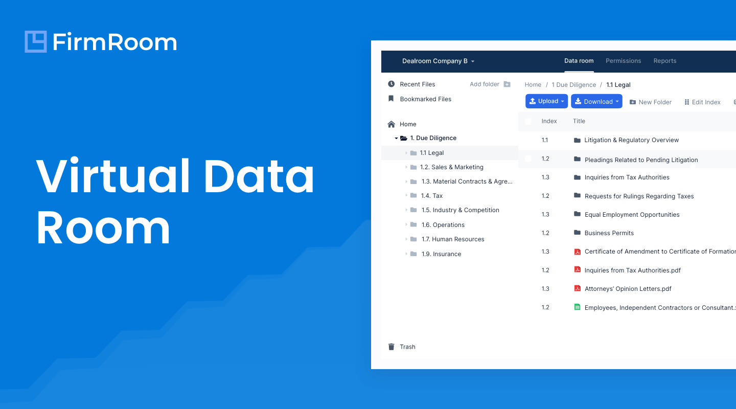 No.1 Secure VDR | Virtual Data Room Software | FirmRoom