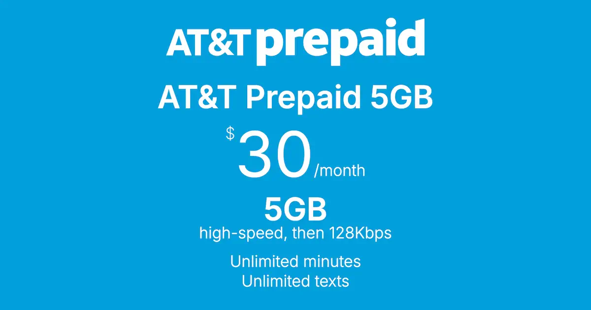 AT&T Prepaid 5GB: Price & Features for 1 Line