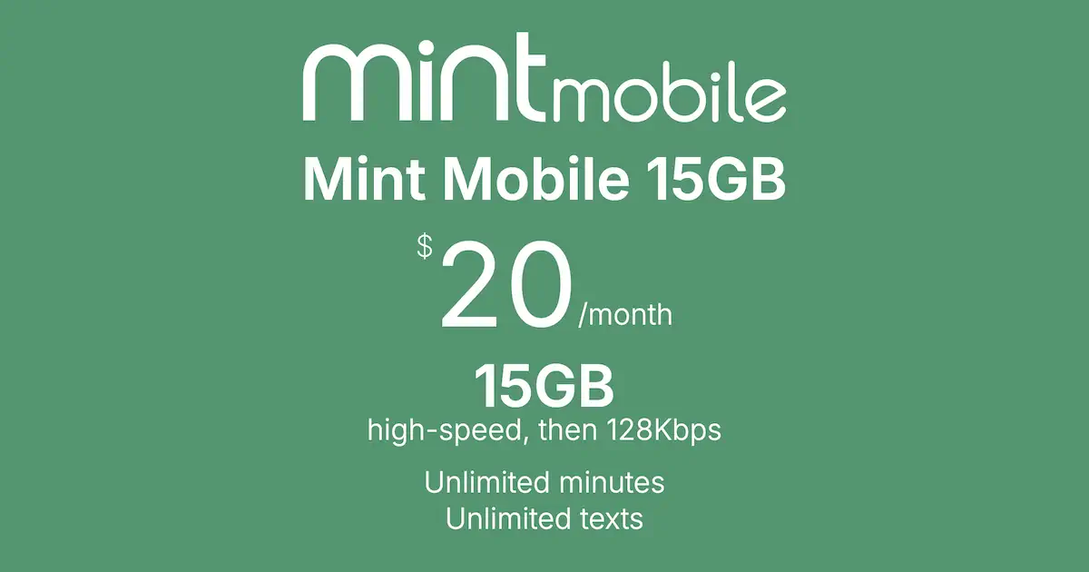 Mint Mobile 15GB Annual: Price & Features for 1 Line
