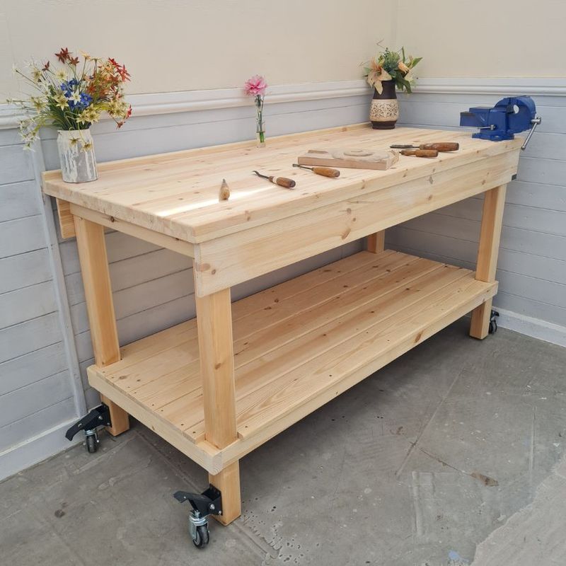 Workbench with Retractable Wheels | Free Fully-Assembled Delivery
