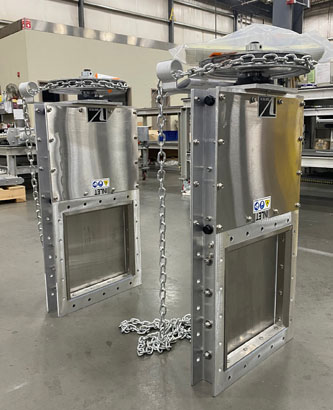 Chainwheel Operated Vortex Roller Gate to Handle Polymer | Vortex