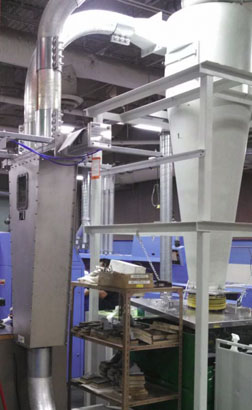 Flex Tube Diverter Handling Book Trimmings | Vortex