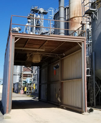 Loading Spout Handling Rice Hulls | Vortex