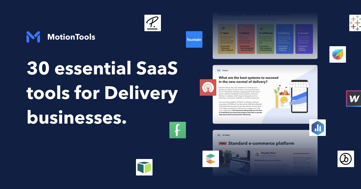 30 essential SaaS tools for Delivery businesses.