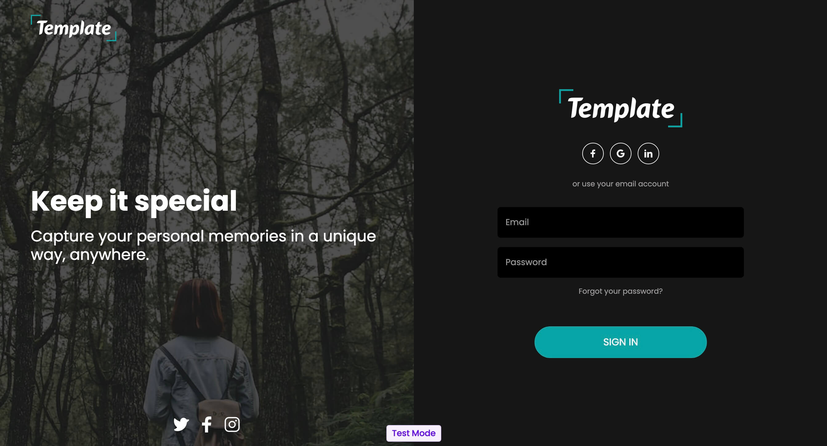 Free Dark Theme Sign In Page | Free Webflow Component