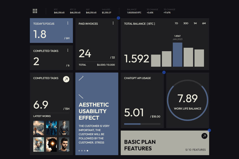 Personal Dashboard | Free Webflow Component
