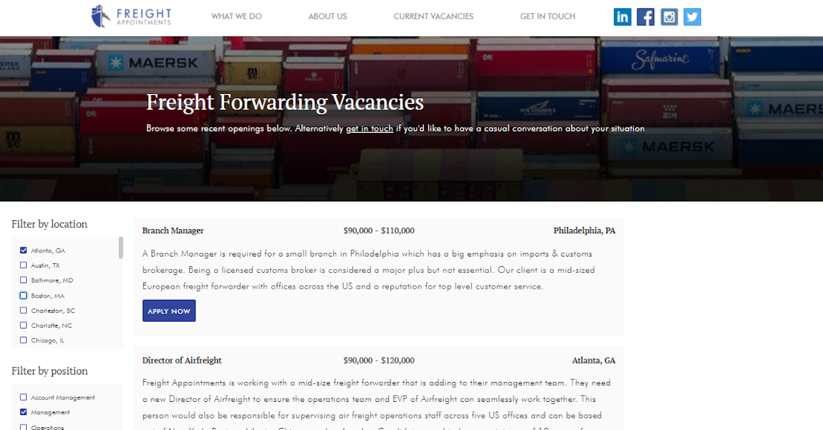 Current Vacancies | Freight & Logistics Recruitment USA