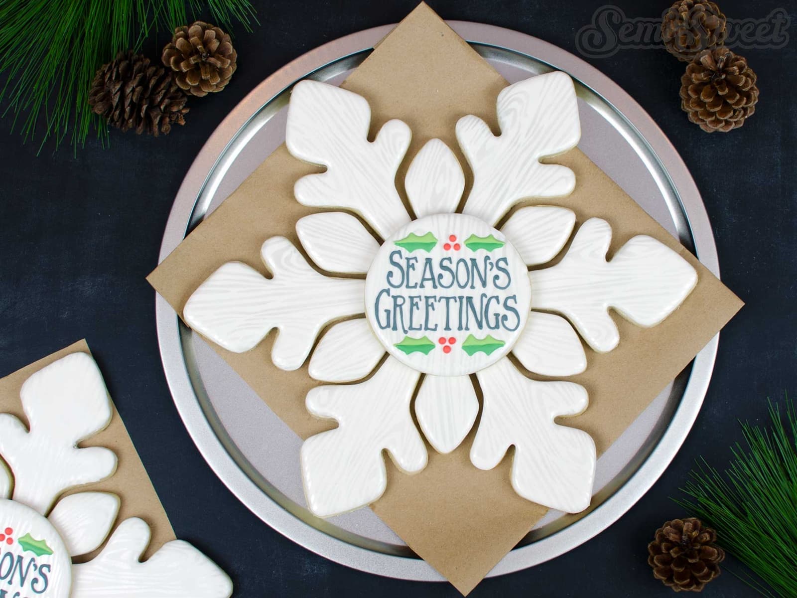 How to Make a Rustic Snowflake Cookie Platter