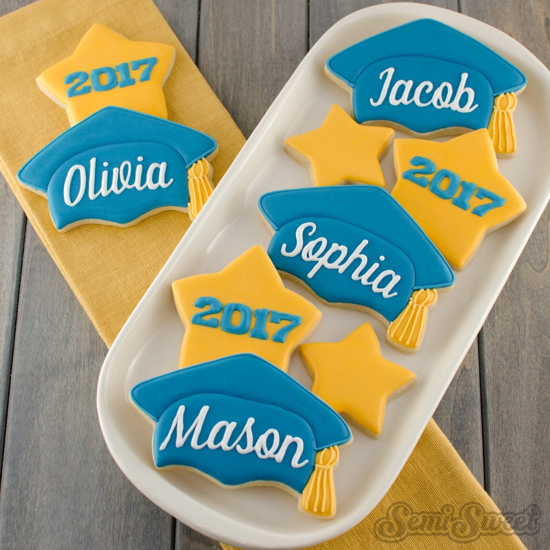 Decorate a Grad Cap and Diploma Cookie Set for Graduation