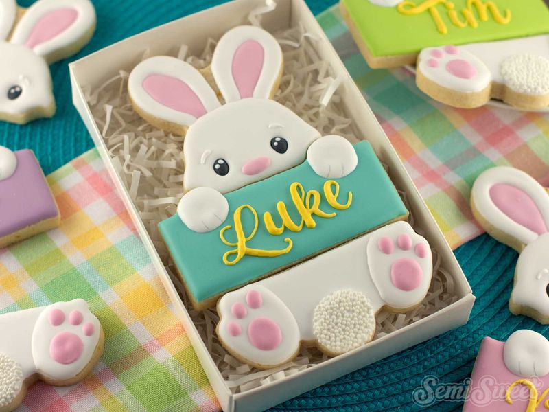 Decorate a Hanging Easter Bunny Cookie Set with Royal Icing