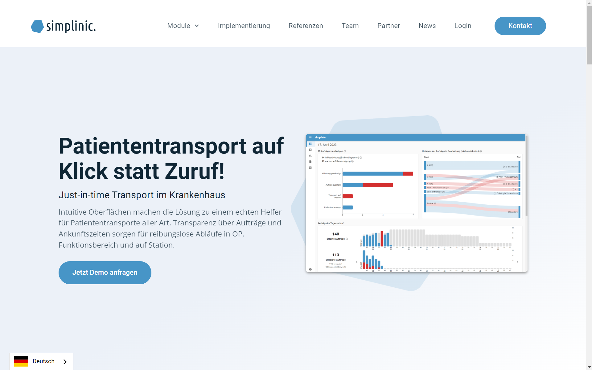 Patient transport in the hospital | Software