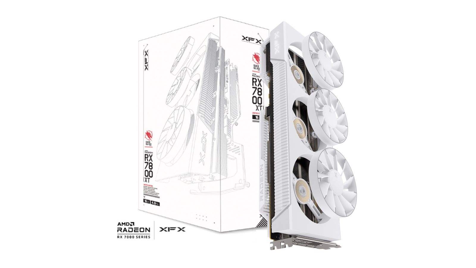 XFX Quicksilver AMD Radeon RX 7800 XT Magnetic Air Gaming Graphics Card ...