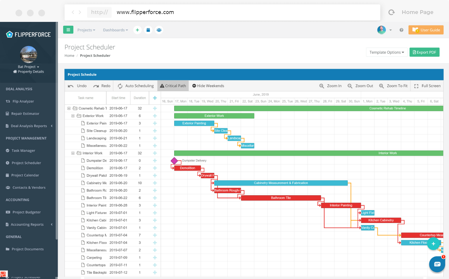 Rehab Project Scheduler | Create Schedules for your Rehabs