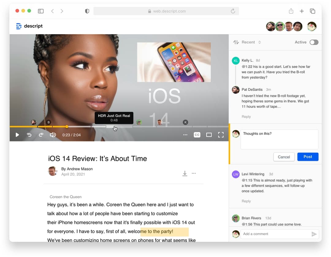 Screen Recording Software for Windows & Mac | Descript