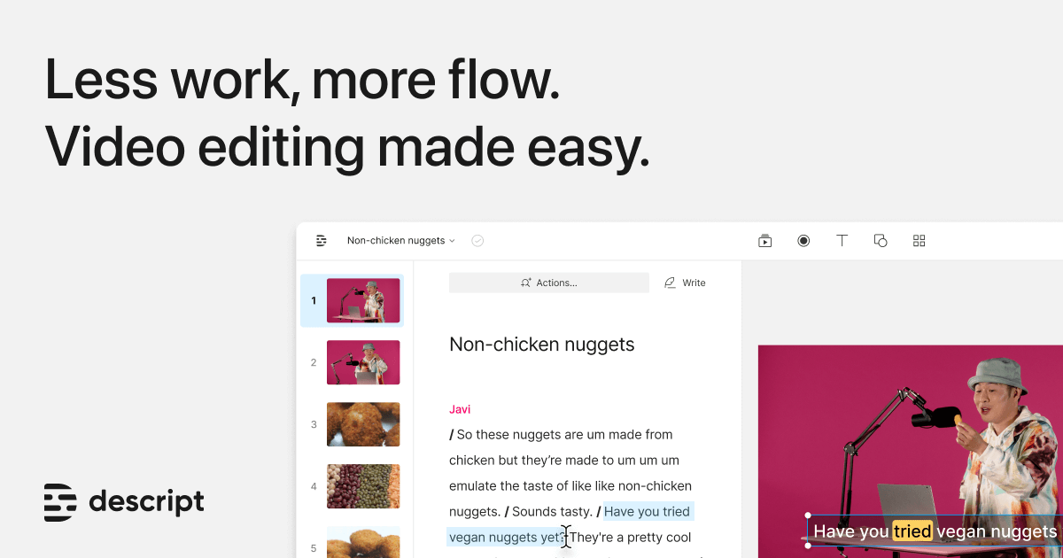 AI Video Editing, Easy as a Doc | Descript