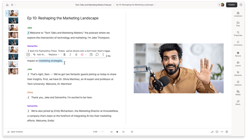 Descript: AI-Powered Podcast & Audio Editor