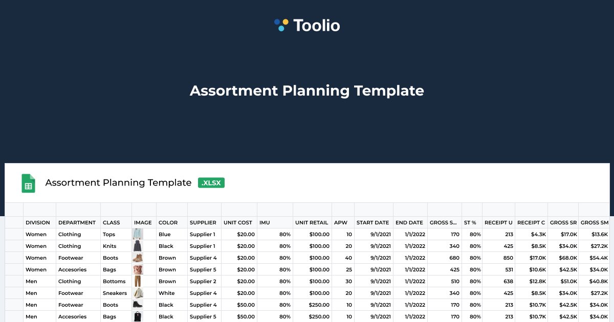 Toolio Assortment Planning Template