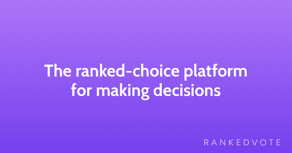 RankedVote: Online Ranked-Choice Voting Polls
