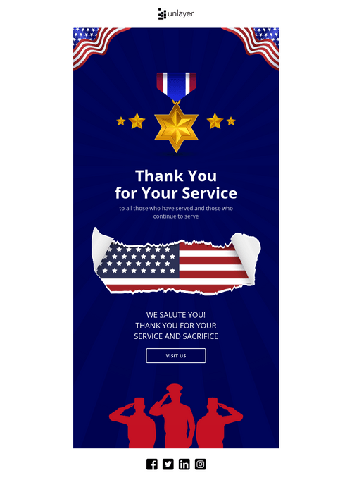 Free Email Templates for Veterans Day | Unlayer