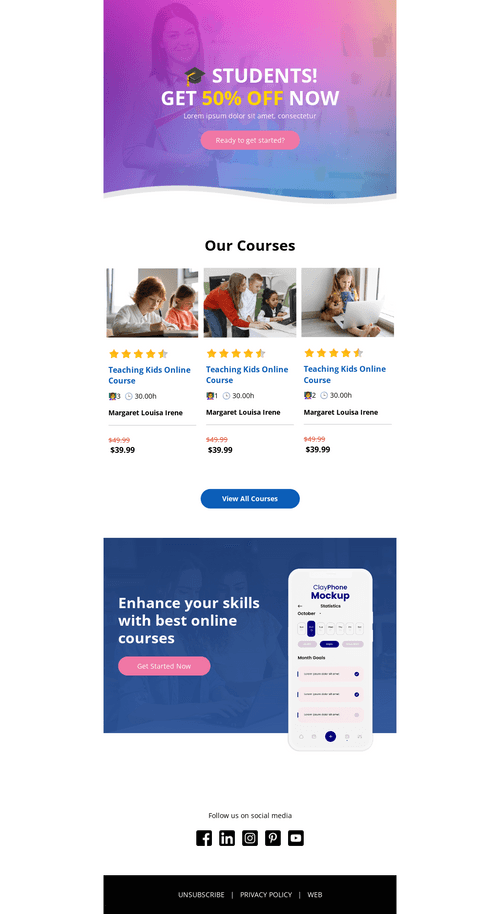 Free Discount Email Templates | Unlayer