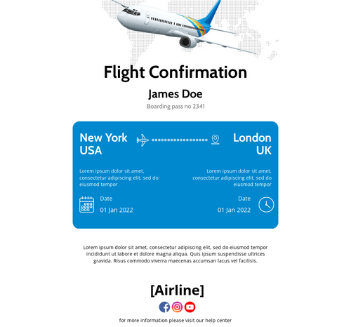 Free Email Templates for Airline | Unlayer