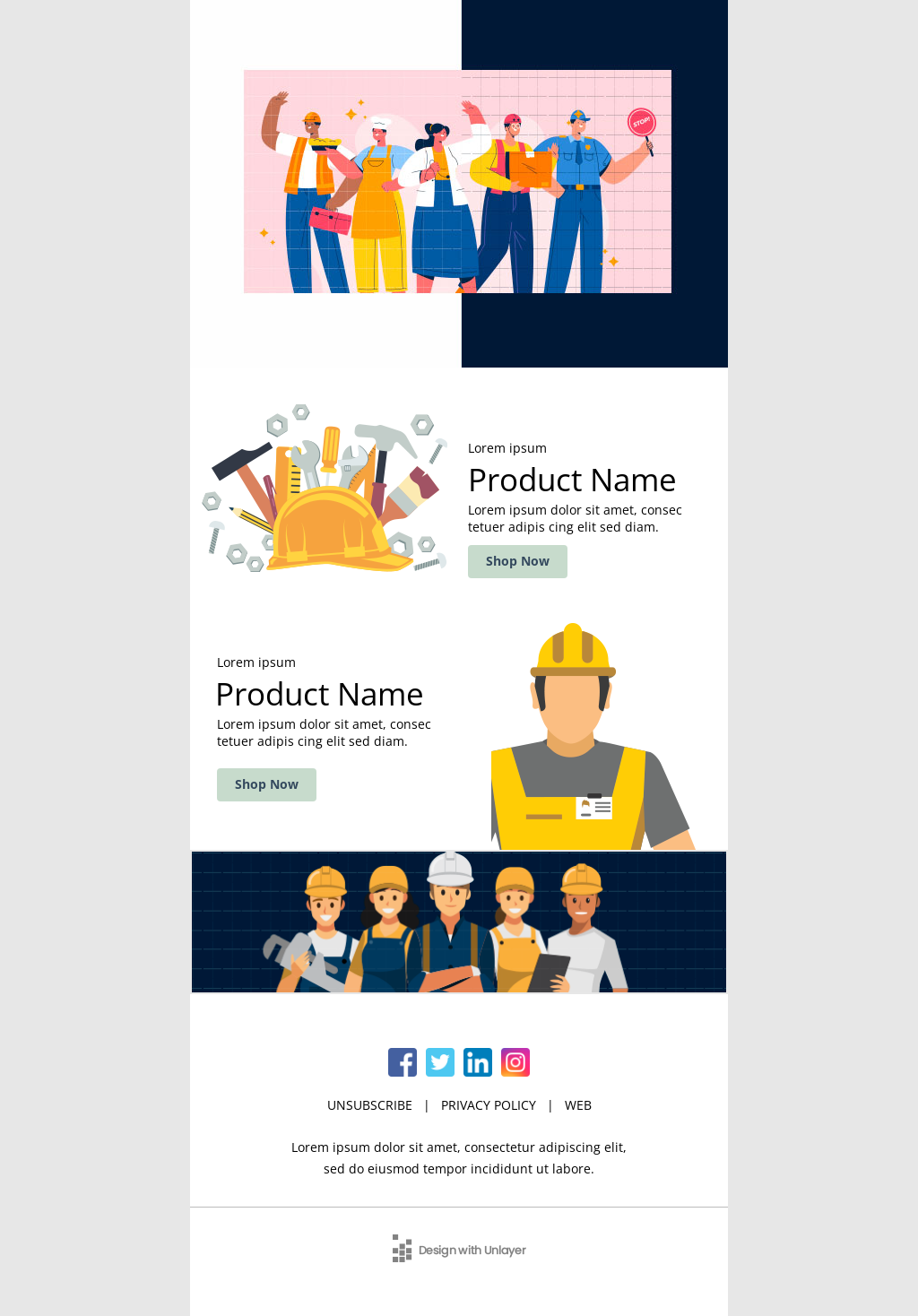 Labor Day Comfortable Trips Email Template Unlayer