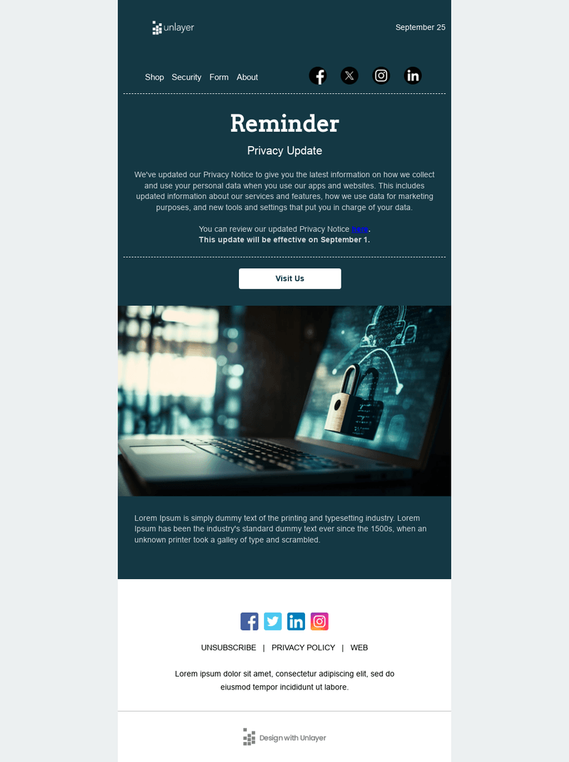Free Reminder Email Templates | Unlayer